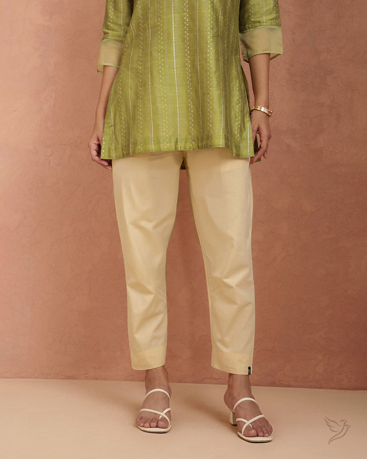 Beige Cotton Kurti Pant - Sandy Beach | Twin Birds