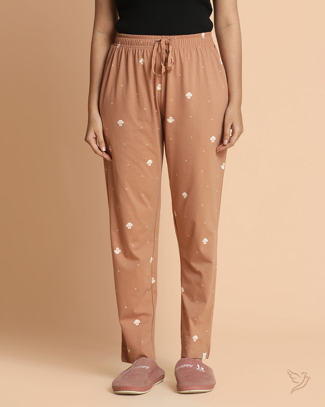 Shop Women’s Printed Loungewear Pant Mocha Mouse | Twin Birds