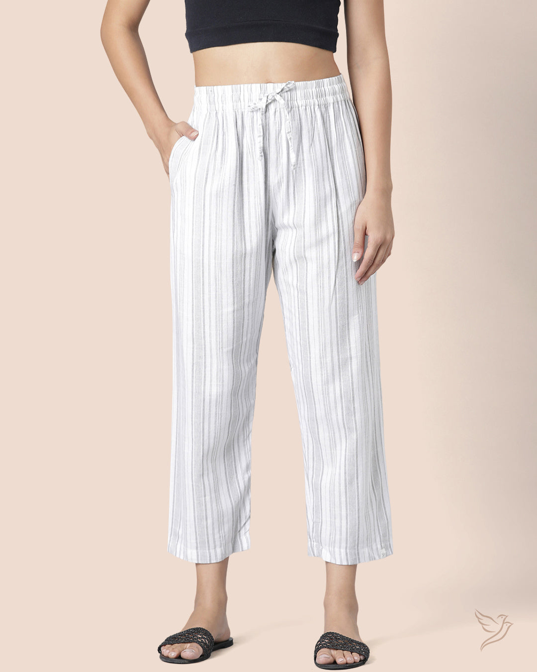Buy Moon Quarry Women Stylish Striped Palazzo Online