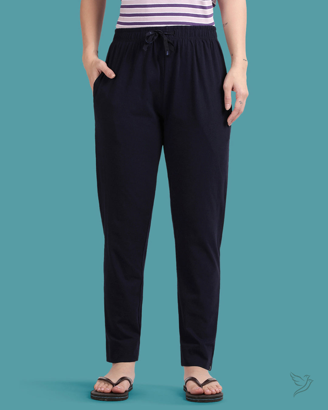Buy Women’s Solid Lounge Night Pant Deep Navy | Twin Birds