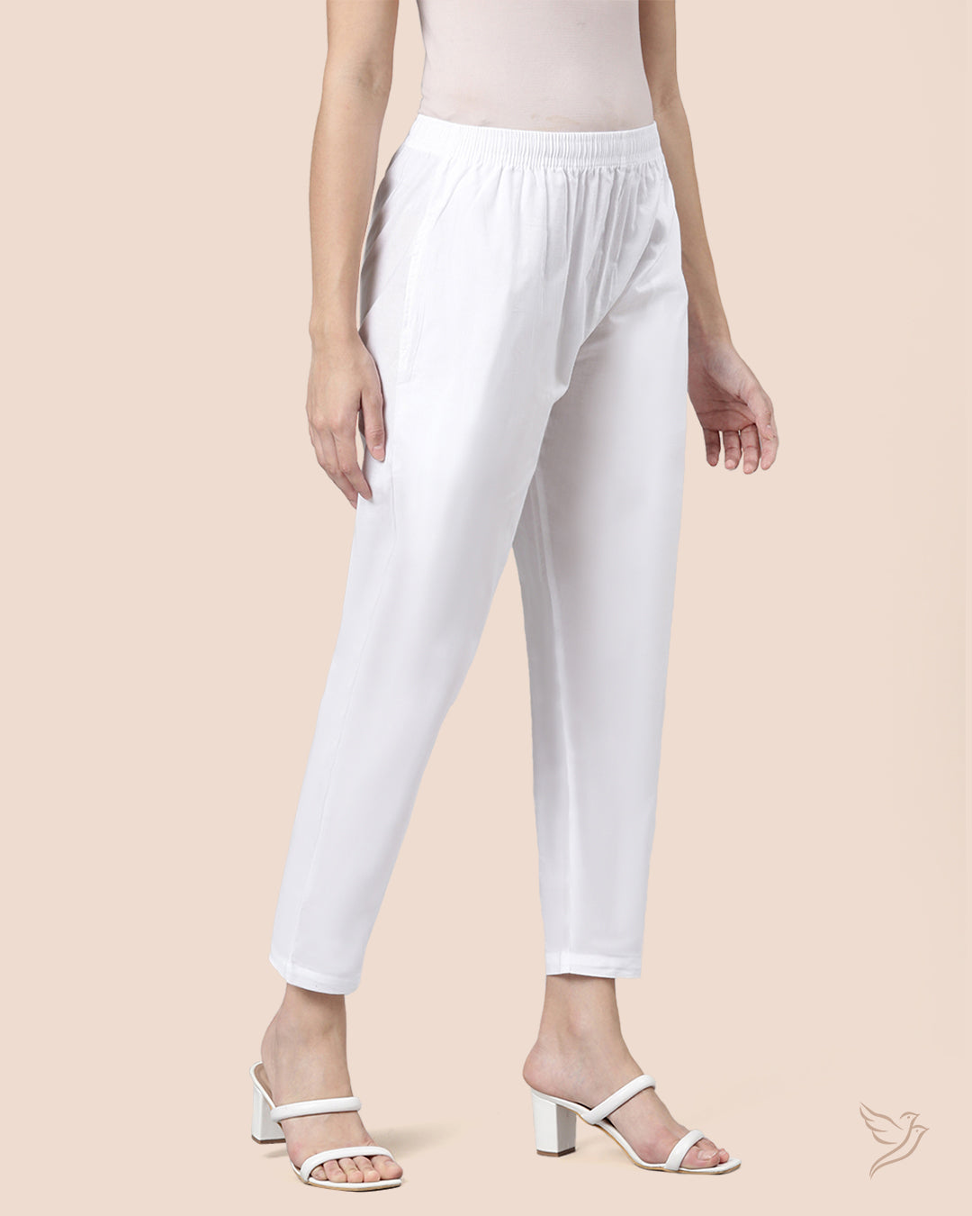 Buy Pearl White Stylish Cotton Pant Online