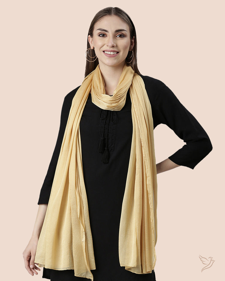 Golden Shawl for Women - Ethnic & Festive Wear | Twin Birds